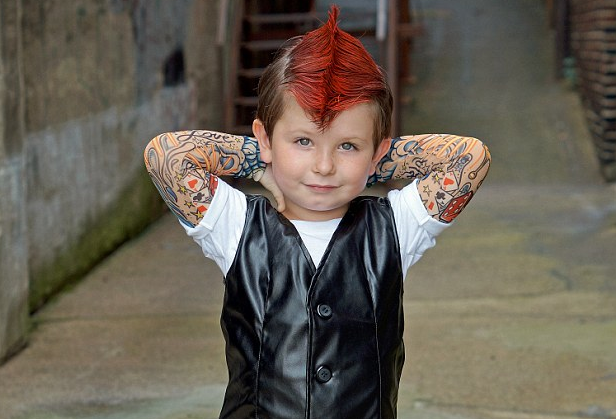 Kids and tattoo sleeves are the newest thing in one...